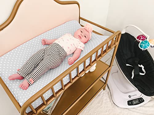 Changing Pad Cover β Premium Baby Changing Pad Covers 4 Pack β Boy or Girl Changing Pad Cover β Pure Jersey Machine Washable Grey and White Changing Table Cover β Diaper Changing Pad Cover Sheets