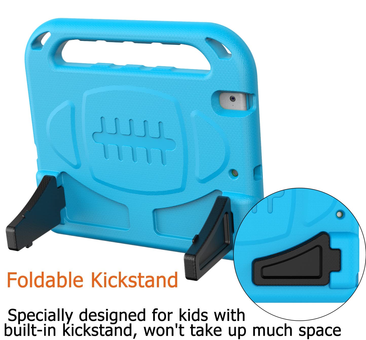 LEDNICEKER Kids Case for iPad 9.7 2018/2017 & iPad Air 2 - [Built-in Screen Protector][Light Weight Handle] Shockproof Stand Case for iPad 9.7 inch 2018(6th Generation) / 2017(5th Gen) - Blue