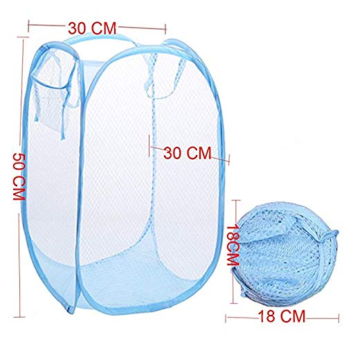 Foldable Clothes Baskets Laundry Sorters Baby Storage Bin Kids Hamper for Toys,Stray Socks,Dish Cloths,Small Garments,Sky Blue