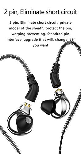 H HIFIHEAR BLON BL03 in Ear Earphone,10mm Carbon Diaphragm Dynamic Drive in Ear Earphone, Metal Shell Bass HiFi DJ in Ear Monito with 2pin Detachable Cable