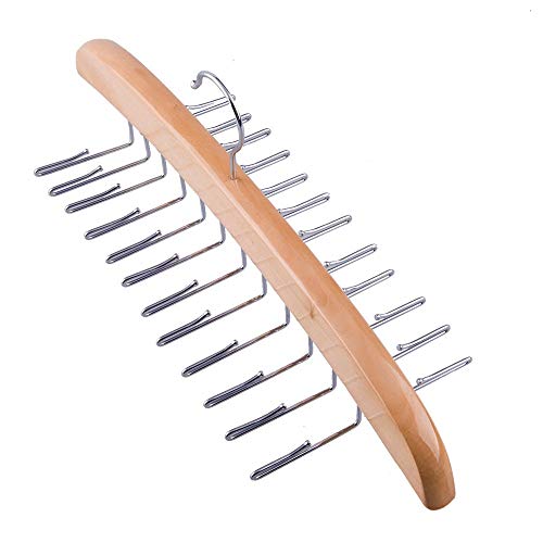Tosnail Pack of 2 Wooden Tie Organizer Tie Racks Tie Hangers Scarf Hangers Scarf Organizer Rack