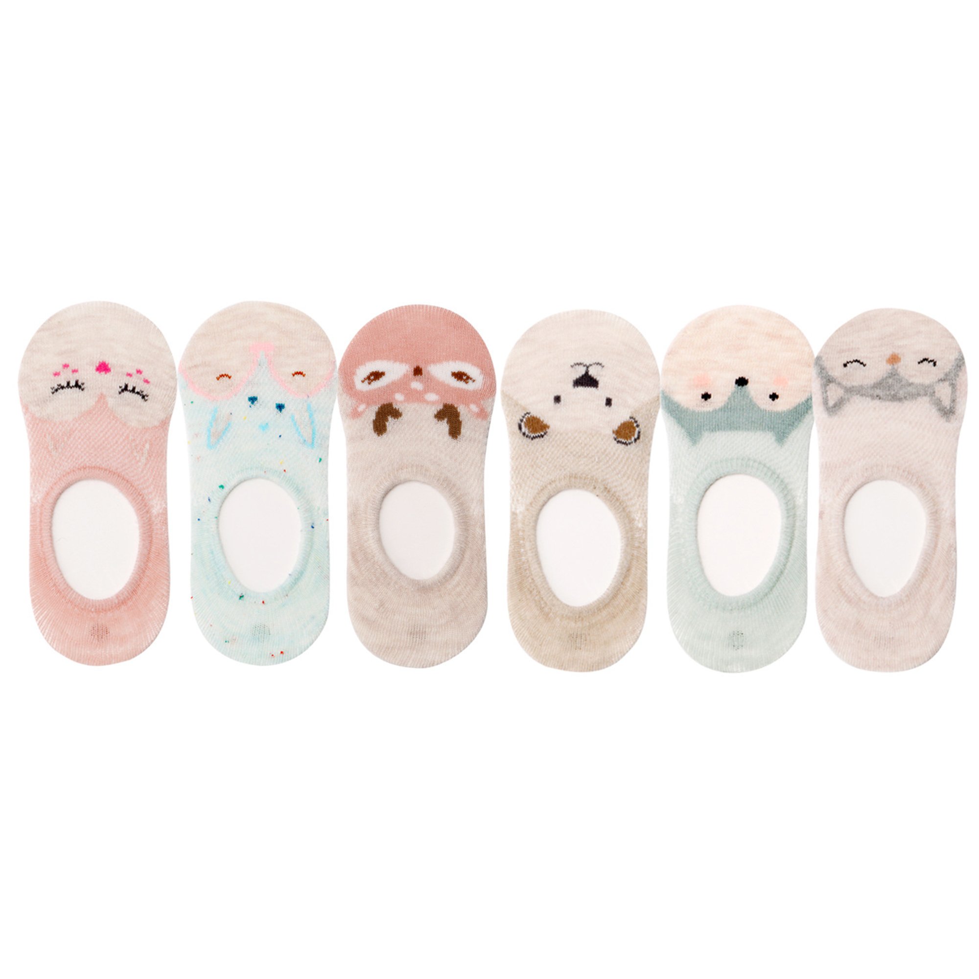 VWU 6 Pack Baby No Show Socks Toddler Low Cut Cotton Socks Animal (1-3T, 6 Pack)