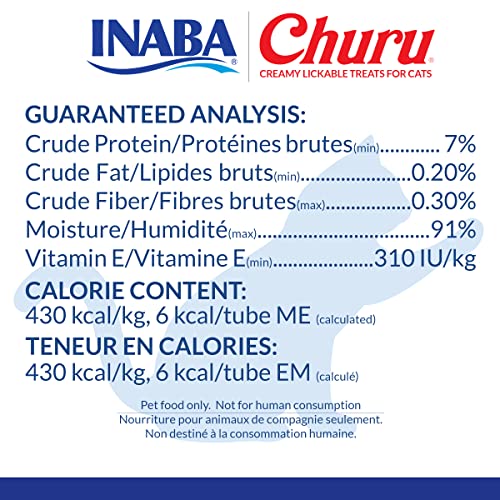INABA Churu Cat Treats, Grain-Free, Lickable, Squeezable Creamy Purée Cat Treat/Topper with Vitamin E & Taurine, 0.5 Ounces Each Tube, 36 Tubes (4 per Pack), 9 Flavor Variety