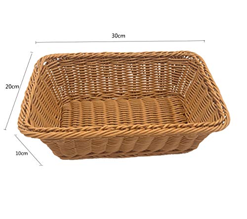 Teng Lang 12" Wicker Bread Basket, Woven Tabletop Food Fruit Vegetables Serving, Restaurant Serving Basket (12X8X4 inch)