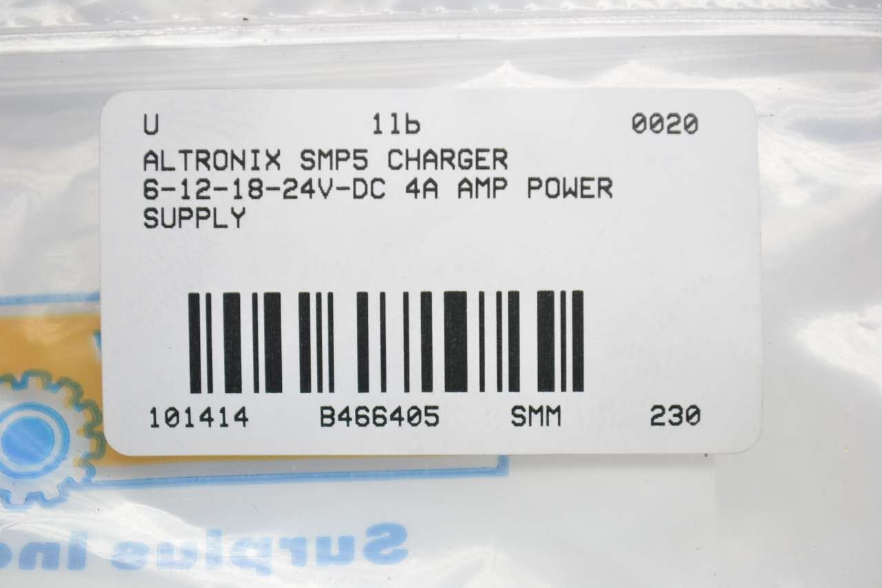 ALTRONIX Power Supply Charger Single Output 6/12/24VDC 4A 24/28VAC Board (SMP5)