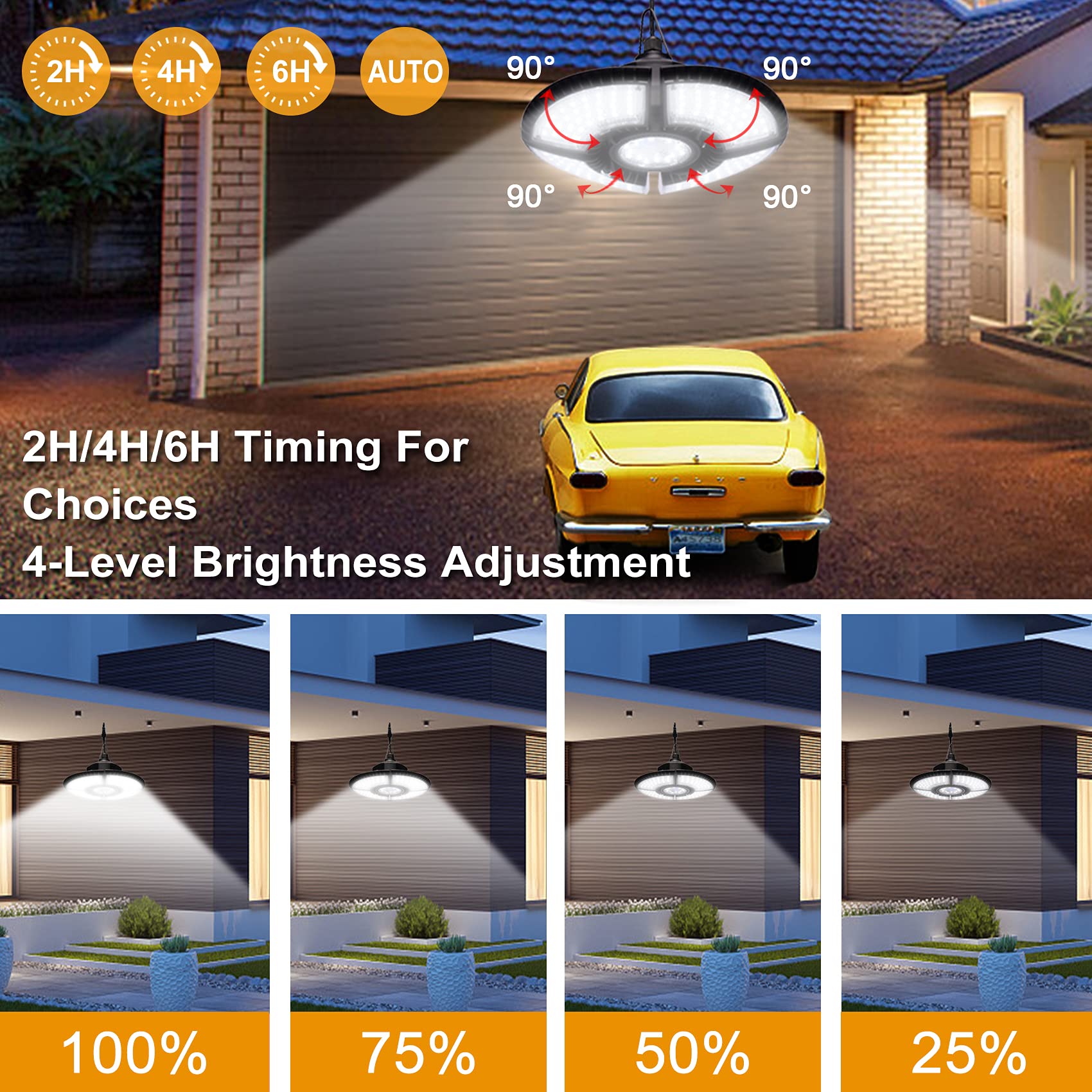 ChunHee Solar Pendant Light Outdoor Indoor, Solar Powered Shed Light with Adjustable Panel,IP65 Waterproof Solar Motion Sensor Lights with Remote Control,for Garden, Garage,Patio,Yard