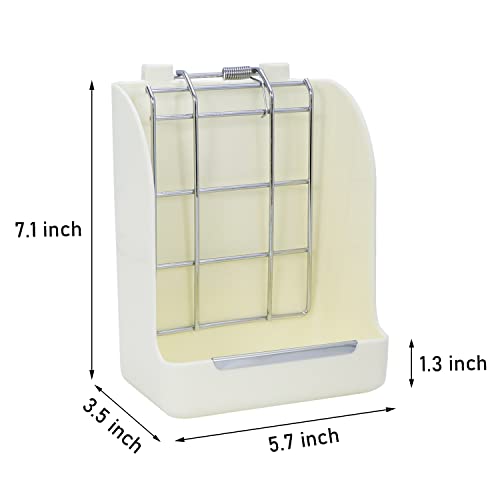 Wontee Rabbit Hay Feeder Guinea Pig Hay Rack Manger Bunny Hay Holder Plastic Food Bowl (2 PCS-White)