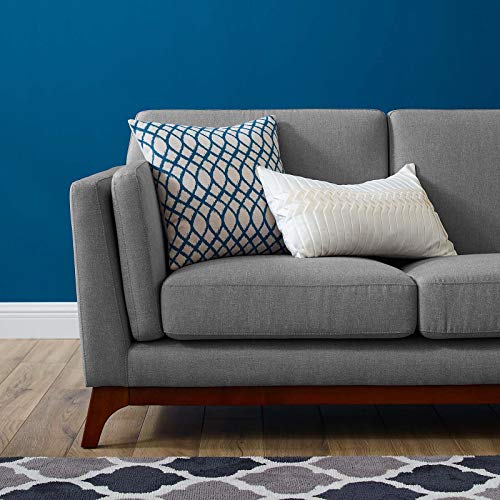 Modway Chance Mid-Century Modern Upholstered Fabric Sofa In Light Gray