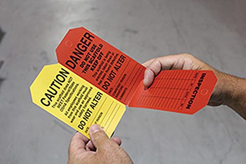 Accuform "Danger/Caution/Attention", Pack of 25 PF-Cardstock Scaffold Status Tag, Legend, 5.75" x 3.25", Black on Green/Yellow/Red, TSS200CTP