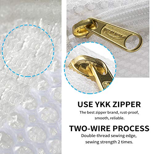 TENRAI Set of 3 (3 Medium Bra Bags, Fits A-D Cup, Delicates Laundry Bags, Bra Fine Mesh Wash Bag, Use YKK Zipper, Protect Best Bra or Underware in The Washer, （0 Fluorescent Agent, White, CQS）