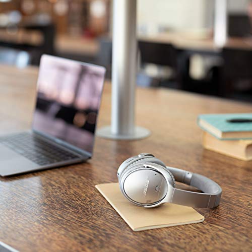 Bose QuietComfort 35 II Noise Cancelling Bluetooth Headphones— Wireless, Over Ear Headphones with Built in Microphone and Alexa Voice Control, Silver
