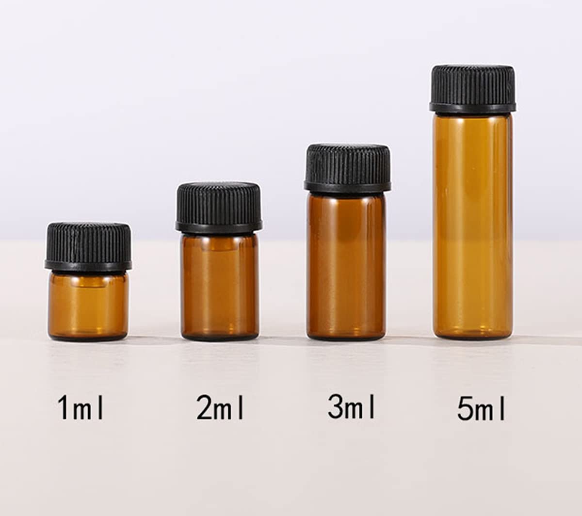 ZbFwmx 12 Pack Set Brown Screw Cap Glass Bottle Small Mini Empty Oil Amber Vial (5ml)