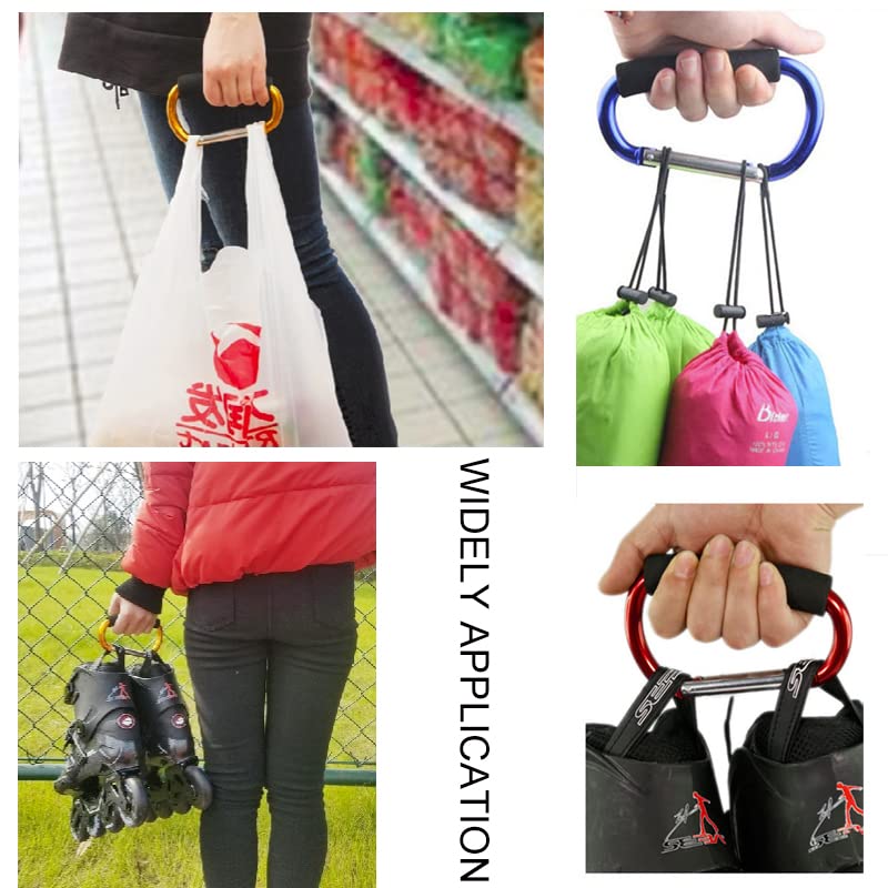 MroMax Pack of 1 Grocery Bag Holder Handle Carrier Tool Grip Your Tote,Handy Stroller Hooks, Multi Purpose Hooks, Pushchair Shopping Bag Hook Carabiner 6.3"*3.94" Maximum Load 6.61 lb (Black)