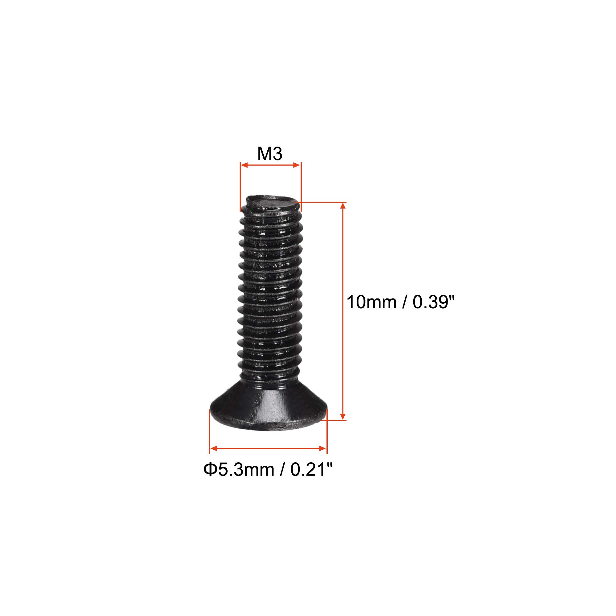 uxcell M3 x 10mm Phillips Screw Fastener Black for Laptop PC TV Fan Switch 350pcs