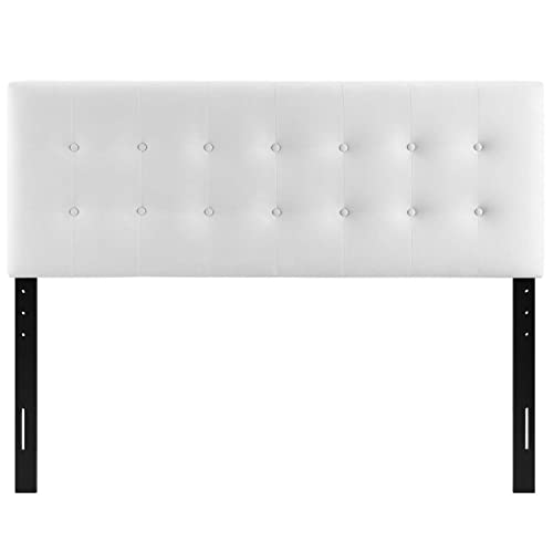 Modway Emily Full Biscuit Tufted Performance Velvet Headboard, White