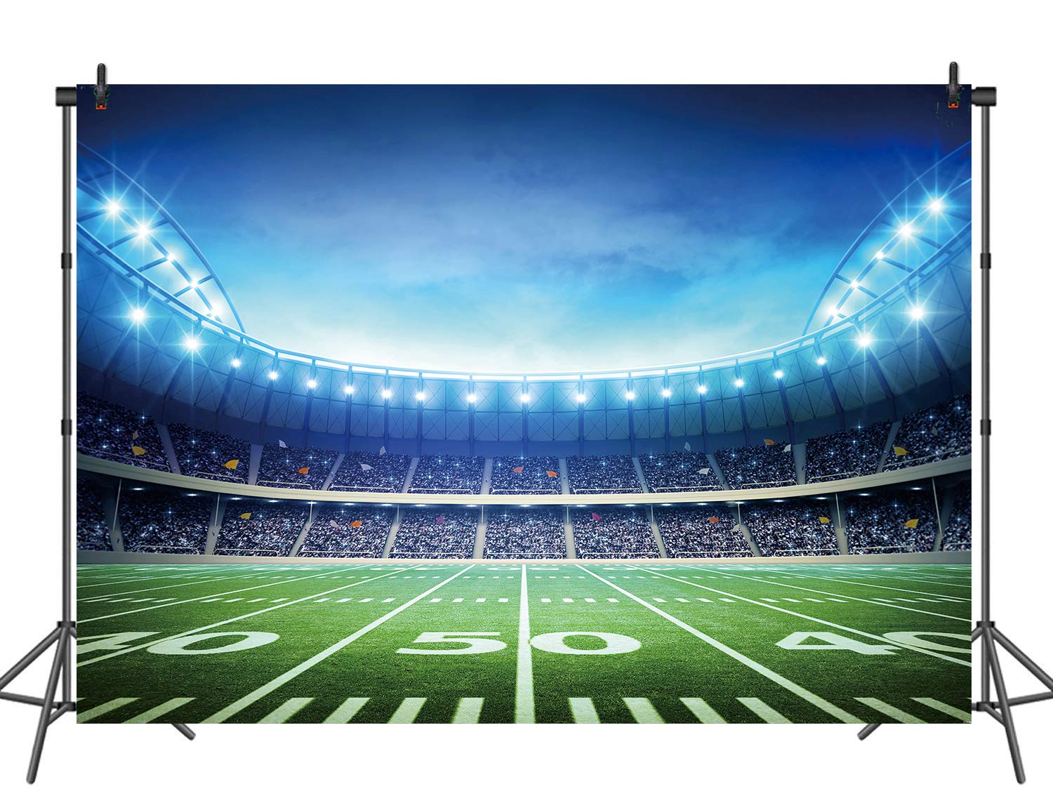 RUINI Football Field Photography Backdrop Football Field AuditoriumLight Themed Party Backdrop 9x6FT