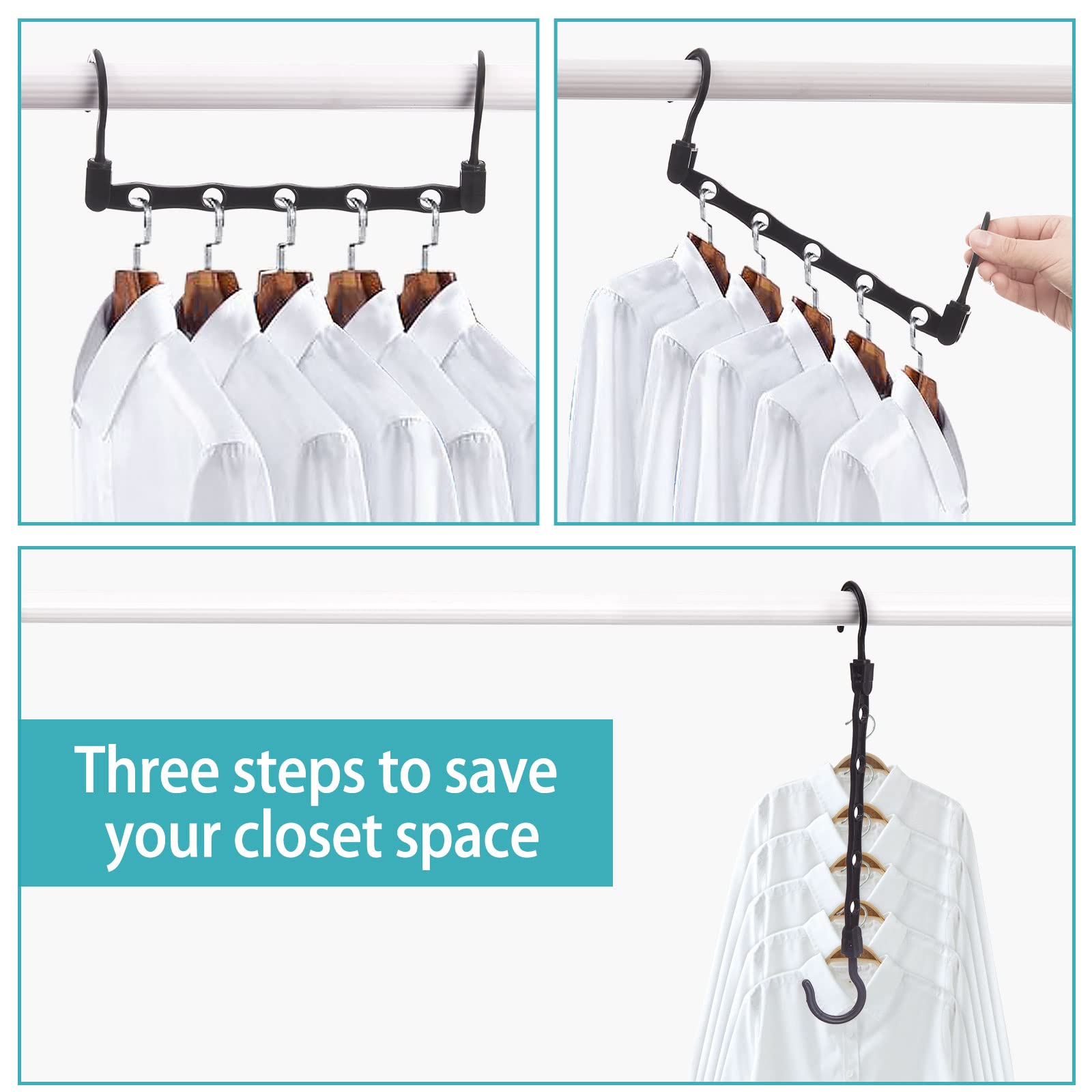 Closet Organizers and Storage 15 Pack Sturdy Space Saving Hangers for Clothes Dorm Room Essentials Smart Two Uses Hanging Closet Organization Hanger