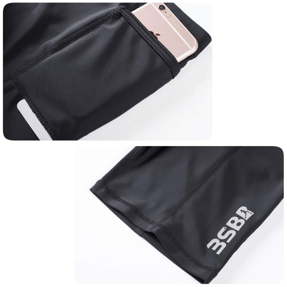 3SB Triathlon Shorts, Men’s Tri Shorts, Padded Cycling Shorts with Pockets, Bicycle Riding Pants Perfect for Training, Black Small