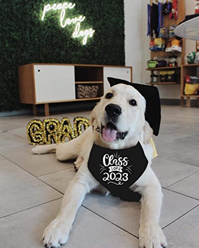 Dog Graduation Bandana 2 Pack, My Mom Graduated Dog Bandana and Class of 2023 Dog Scarf for Small Medium Large Dogs