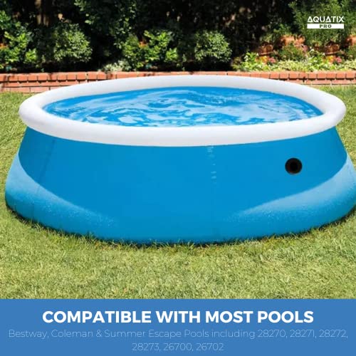 Aquatix Pro Pool Plugs 6pc Fits Intex, Bestway, Coleman & Summer Escape Above Ground Swimming Pools, Replacement Wall Plugs, Strainer Hole Plug, Filter Pump Water Stopper, Durable Drainer Plugs Black
