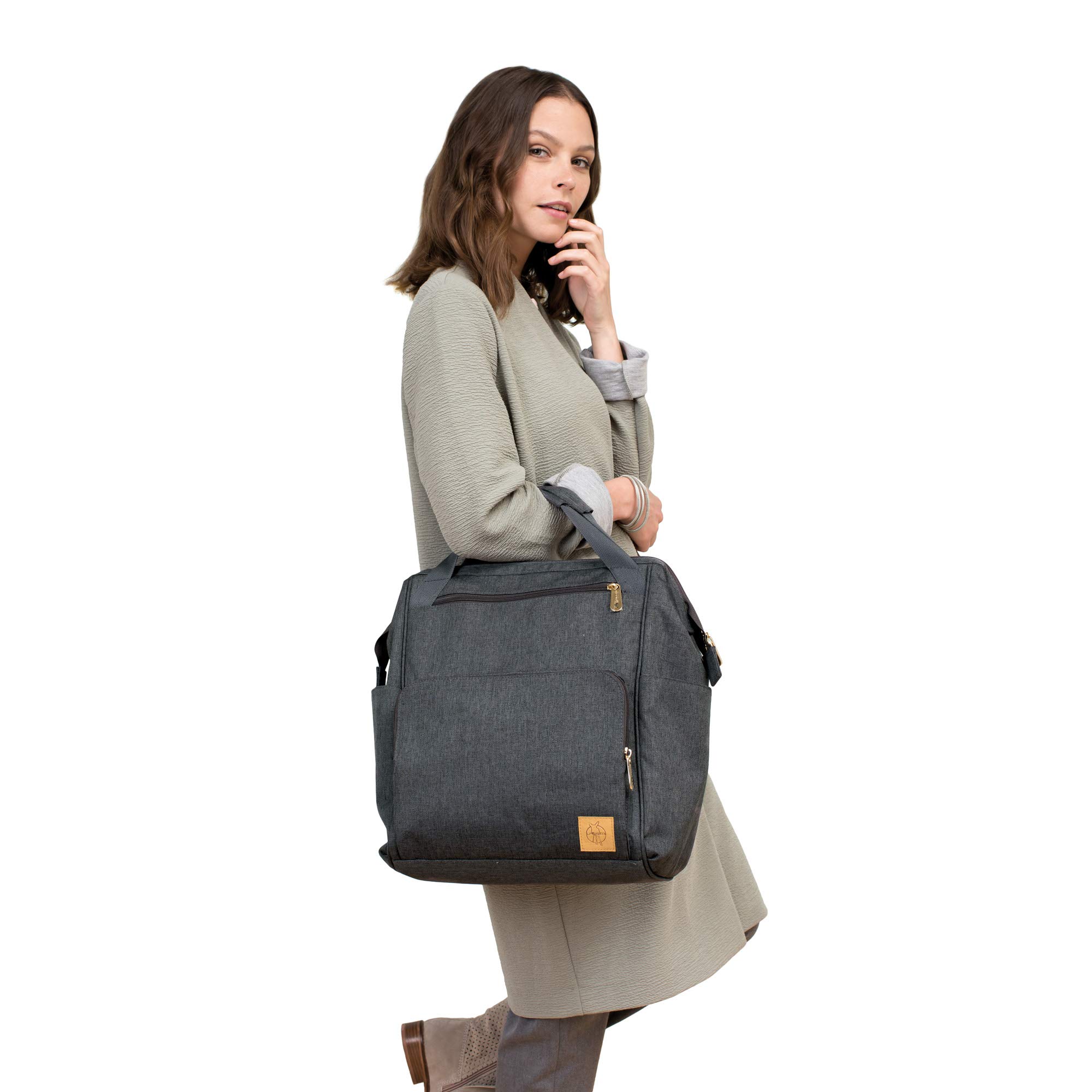 Lässig Goldie Glam Diaper Bag -Travel Backpack- Multi-Functional and Lightweight for Both Baby and Kids Care-Stylish and Durable - Anthracite