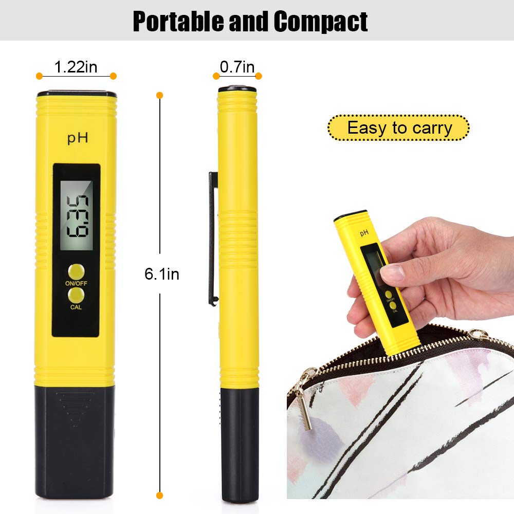 PH Meter Digital Water Tester, 0.01High Accuracy Water Quality Tester Pen with 0-14 PH Measurement Range for Drinking Water, Plant, Swimming Pool