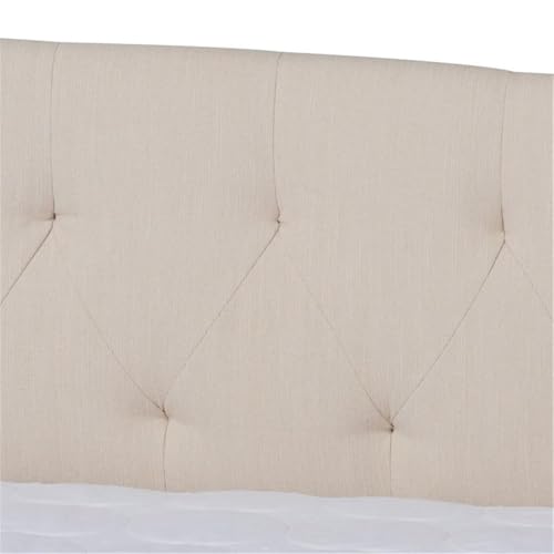 Baxton Studio Delora Modern and Contemporary Beige Fabric Upholstered Full Size Daybed with Roll-Out Trundle Bed