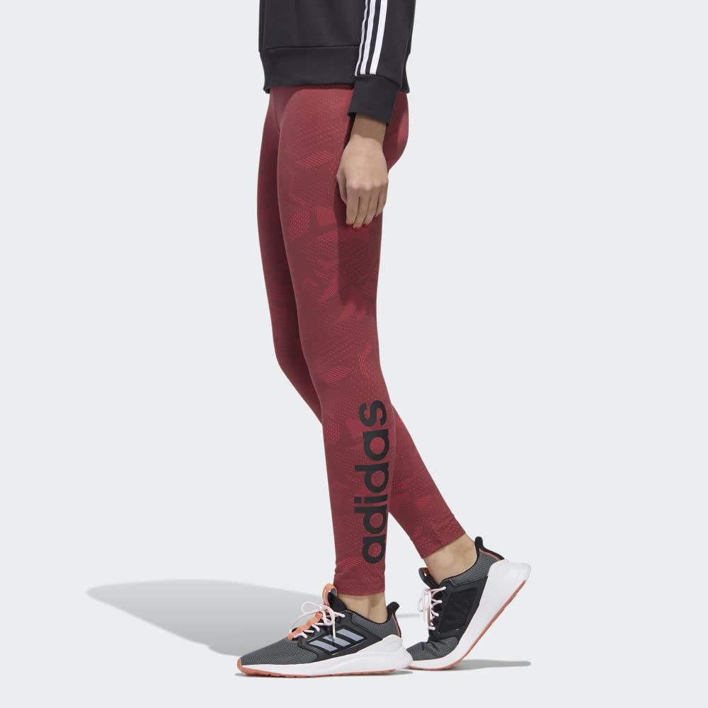 adidas womens Essentials All Over Print Tights Power Pink/Black Medium