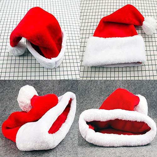 LONGTEN Christmas Hat Santa Hat Xmas Holiday Hat for Children Kids Unisex Velvet Comfort