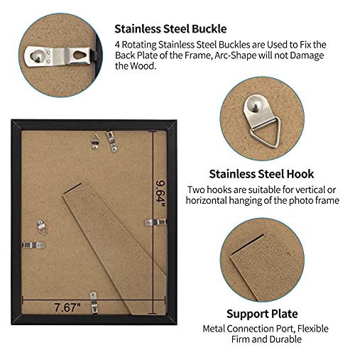 BEYAHELA Rustic 4x6 Picture Frame Set 6 Pack, White 4x6 Photo Frames with Mat, Distressed Wood Farmhouse Frame for Table Top Display Frames 4x6 for Wall Decoration with Real Glass&Hang nails (Mixed)