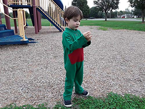 Terrible 2's Strip-Proof Toddler Romper with a Back Zipper in Green/Red (5T)