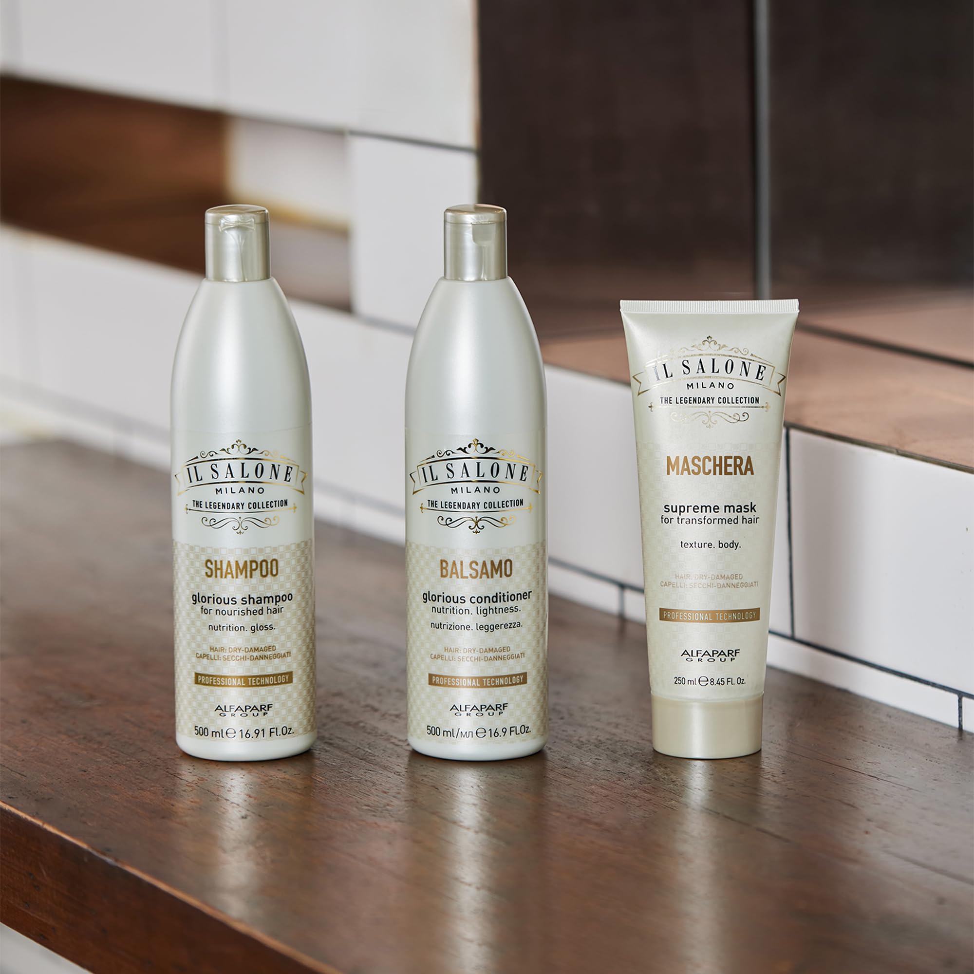Il Salone Milano Professional Glorious Shampoo for Dry to Damaged Hair - Nourishes, Restores and Adds Shine - Premium Quality (16.91 Fl. Oz)