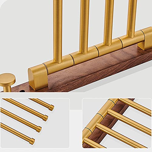 Heated Towel Rack, Towel Holders for Bathrooms Towel Rack Gold Swivel Towel Bar Set Wall Towel Rail Space Aluminum 4-Arm Towel Ring for Bathroom, Kitchen ,Electric Towel Warmer