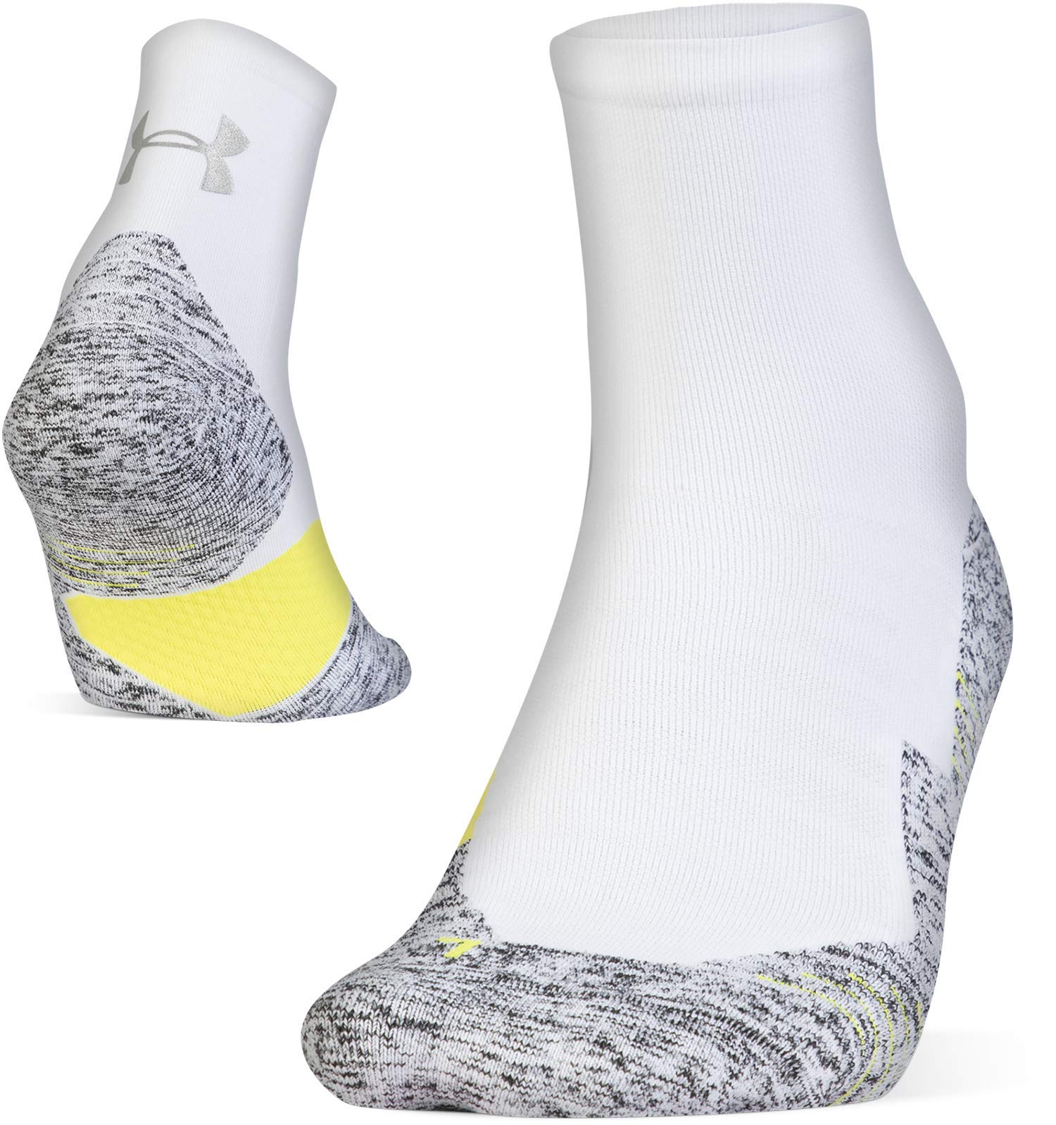 Under Armour Adult Run Cushion Quarter Socks, 1-Pair , White 1 , Large
