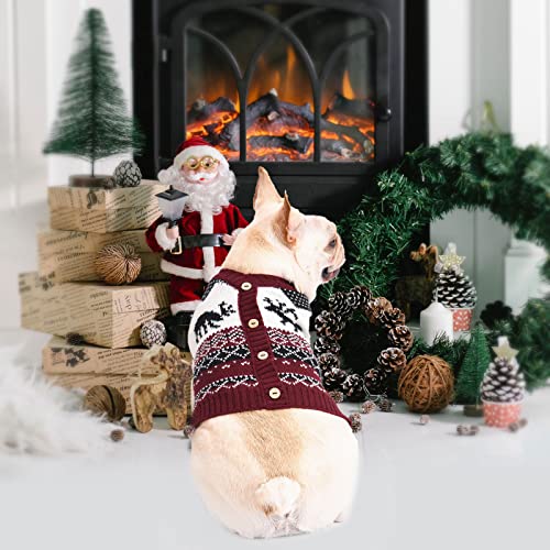 BAEJMJK Dog Christmas Sweater Xmas Pet Dog Turtleneck Clothes for Small Medium Large Dogs Soft Warm Puppy Cat Knit Jumper Dog Outfits Dog Pullover for Fall Winter Red Elk(A,2X-Large)