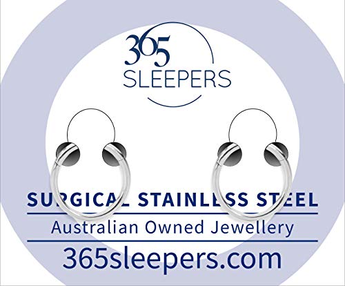 365 SLEEPERS 2PCS 18G 6mm - 13mm Surgical Steel 18G Hinged Hoop Segment Septum Cartilage Helix Tragus Nose Ring Unisex Sleeper Earrings