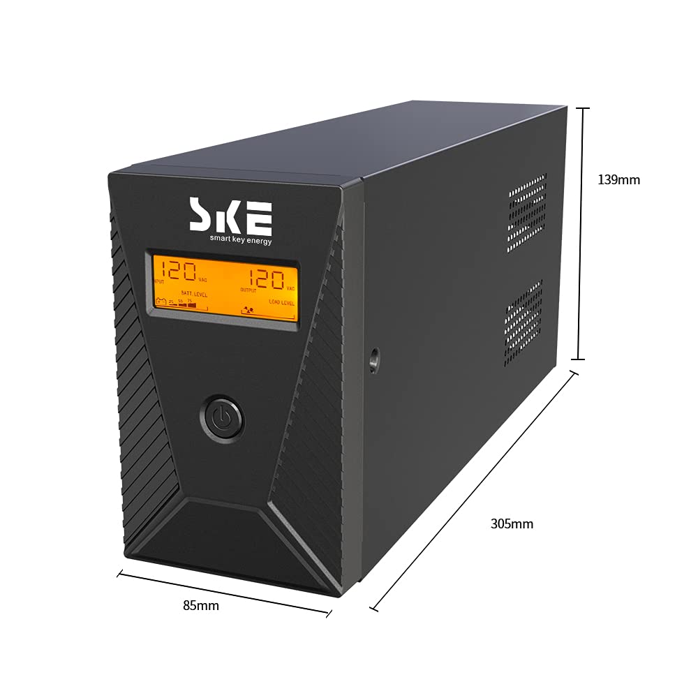 600VA/360W Ups Battery Backup and Surge Protector,Computer Uninterruptible Power Supply Units,SKE Ups Power Supply