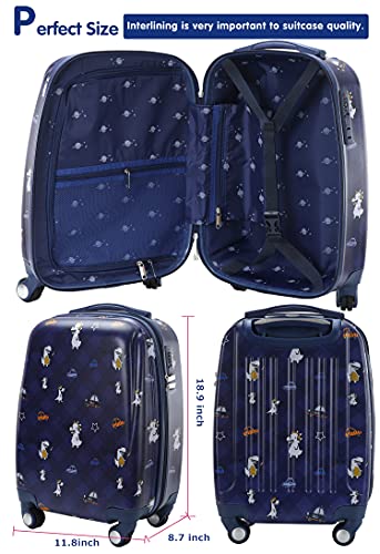 GURHODVO Kids Carry On Luggage Children Rolling Suitcase with 4 Wheels Hardshell Case for Toddler to Travel (dinosaur&car),Gd-kl039