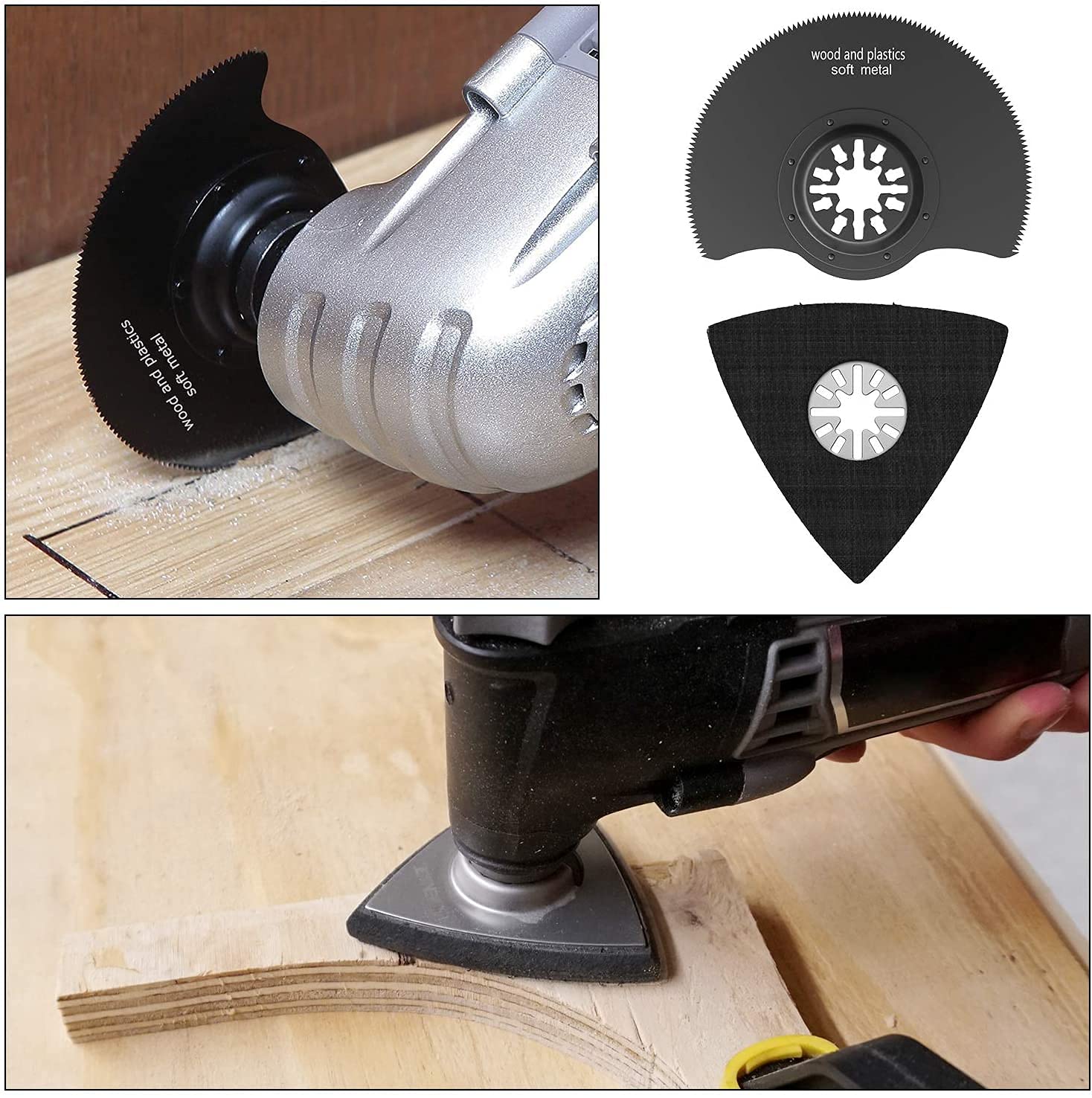 72 PCS Oscillating Saw Blades Universal Quick Release Multi Tools Hybrid Vibrating Blade Kit for Bosch, Overtone, DREMEL, RIDGID, Craftsman, TCH Cutting, Sanding, Grinding Wood Plastic Metal