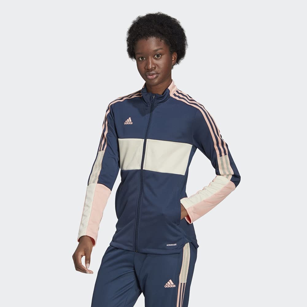 adidas womens Tiro Track Jacket Crew Navy/Vivid Red XX-Small