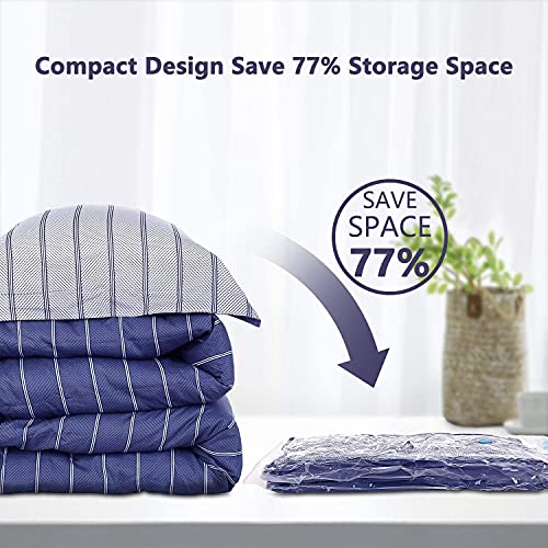 Suob Vacuum Storage Bags - 8 Pack (4 Large + 4 Small) Vacuum Seal Bags for Clothing - Vacuum Sealed Storage Clothes Comforters Blanket - Space Save for Suitcase Closet Vacuum Seal Storage Bags