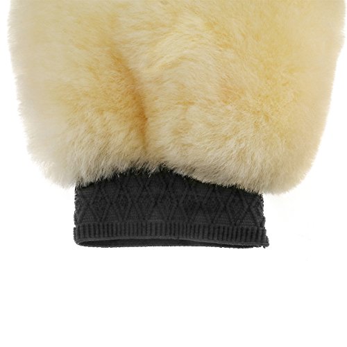 Lambswool Wash Mitt Single Side Lambs Wool Washing Mitt Gloves Car Cleaning Beige