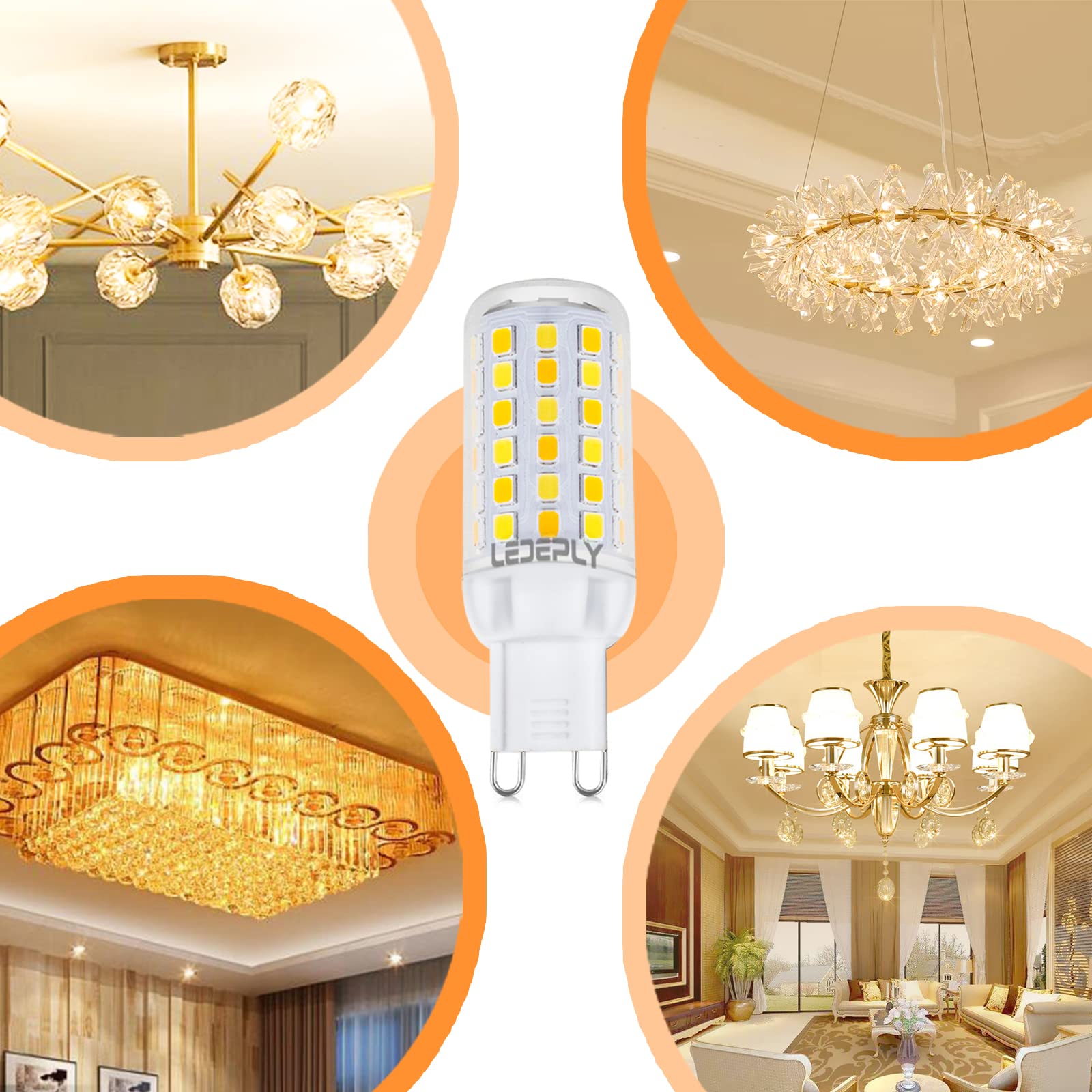 5W=40W, LED Smart Bulb, A15 Globe Shape, Compatible with Alexa, Google Home, E12, Dimmable, WiFi, Color Changing, Tunable White 2700K-6500K, G45 Ceiling Fan Light Bulbs, 2 Pack, No hub Required