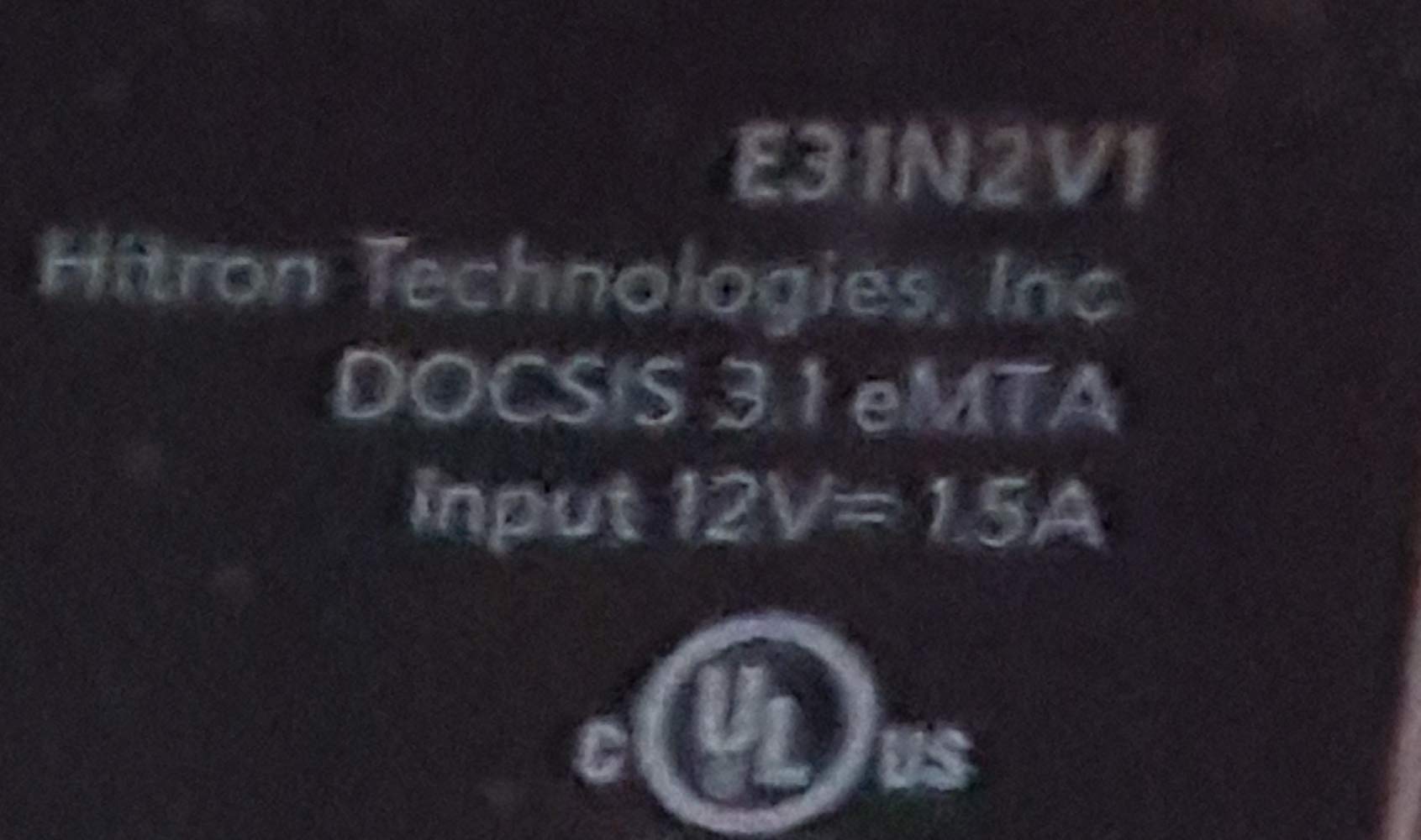 Hitron Docsis 3.1 Voice Internet Cable Modem (Does not have built in wireless) E31N2V1