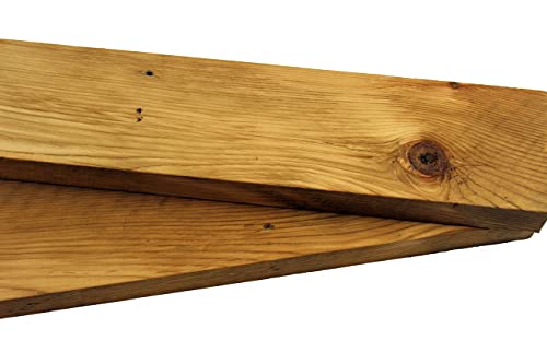 Modern Timber Craft Reclaimed Wood Wall Shelves | Rustic Wall Decor | Set of 2 (24" x 6") | Easy-to-Install Hardware Included (Oiled)