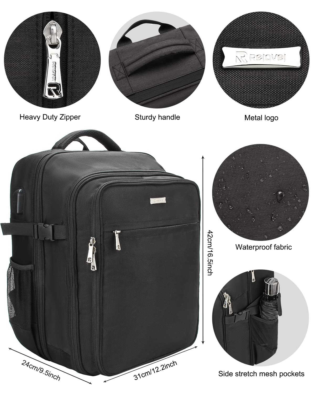 MONSTINA Barber Travel Backpack,16.5" Large Makeup Train Case for Hairdresser,Professiona Hairstylist Organizer Hairdressing Tool Box,Insulated Compartment,USB External Charging