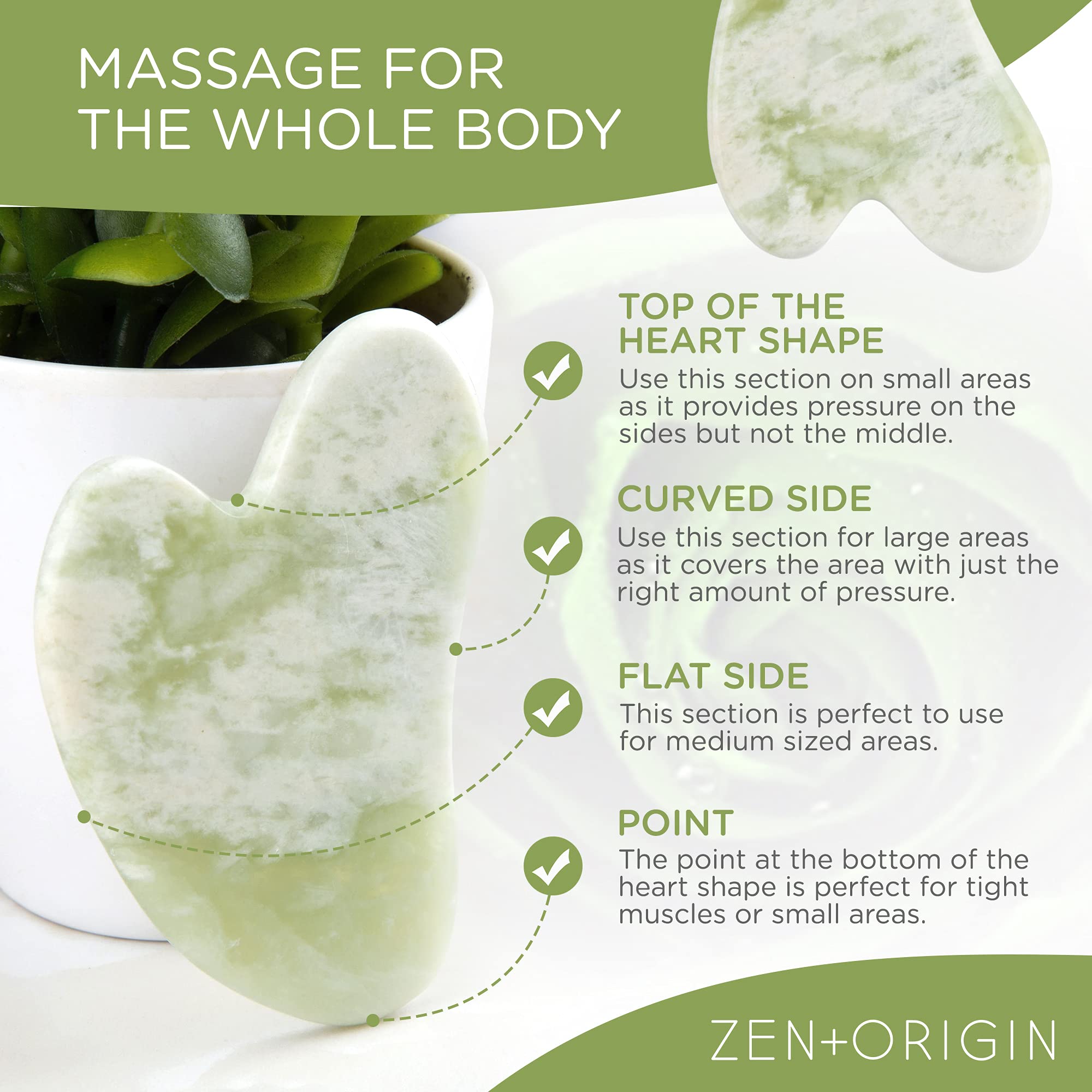 Jade Roller and Gua Sha Set - 100% Natural Jade Stone Face Roller, Dual Sided Massage Roller Stimulates Blood Flow, Relieves Stress, Reduces Signs of Aging, Travel Pouch Included, Gift Box