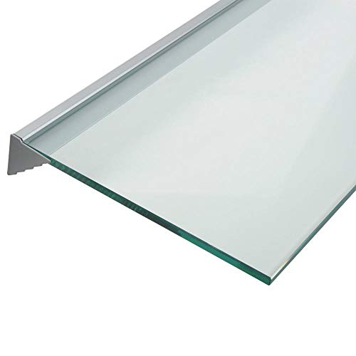 LTL Home Products Wallscapes Glacier Floating Glass Wall Shelf Kit, 12"X48", Clear