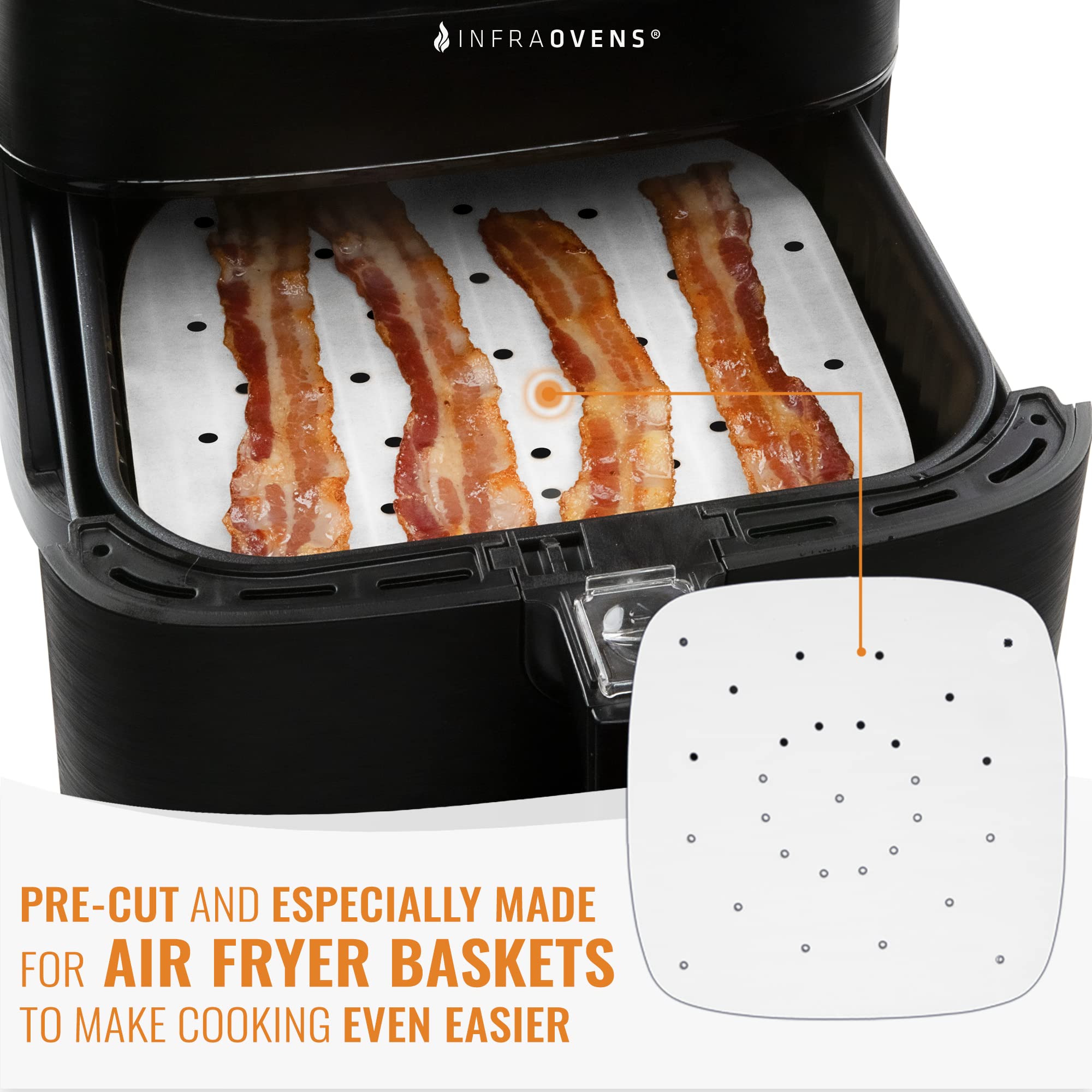 Air Fryer Parchment Paper Sheets Compatible with Philips Viva, Dash, Secura XL, Maxi-Matic Elite +More | Paper Liner Accessories for Airfryer