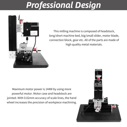 60W 12000RPM Mini Milling Lathe,100-240V DIY Mini Lathe Mini Miller,Mini Metal Lathe DIY Miniature Milling Machine Miller